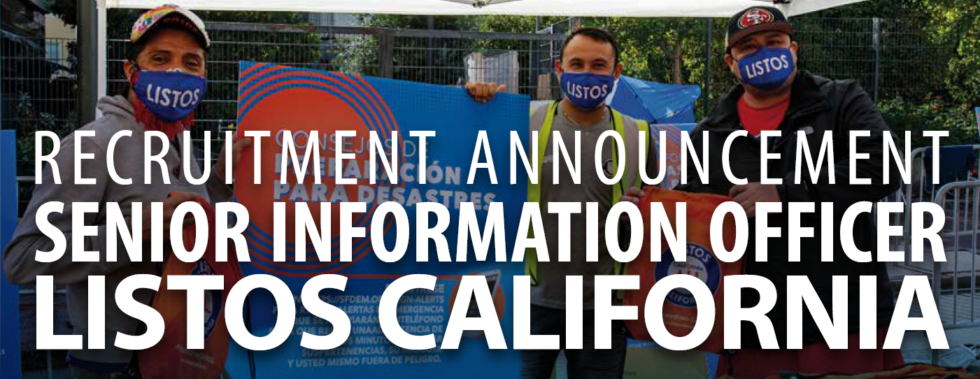 Recruitment Announcement: Senior Information Officer Listos California ...